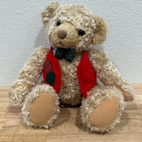 Hallmark | Toys | Vintage Hallmark Christmas Bear Plush 995 Red Vest ...